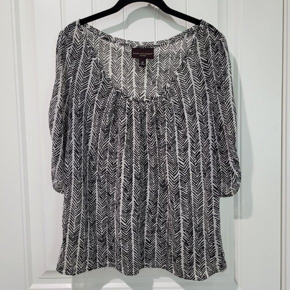 Dana Buchman | Tops | Dana Buchman Woman Blouse Sheer Top X Plus Black ...